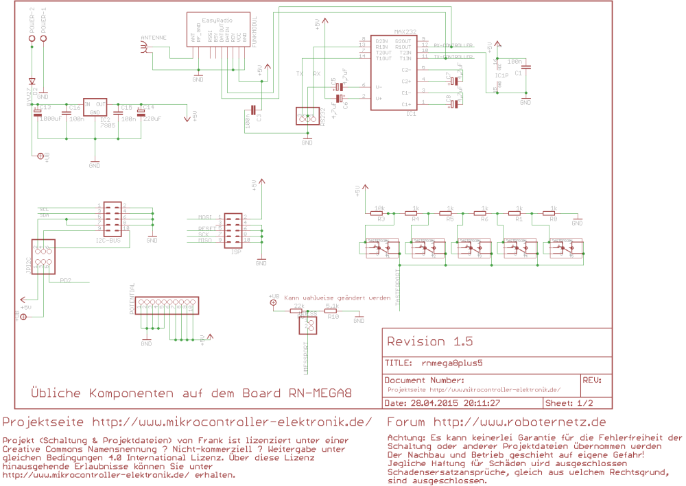 Controller- und Experimentierboard für Atmel AVR ATMega