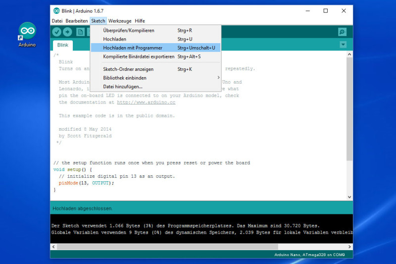 ISP-Programmer für Arduino,Bascom und Atmel-Studio in Windows 10