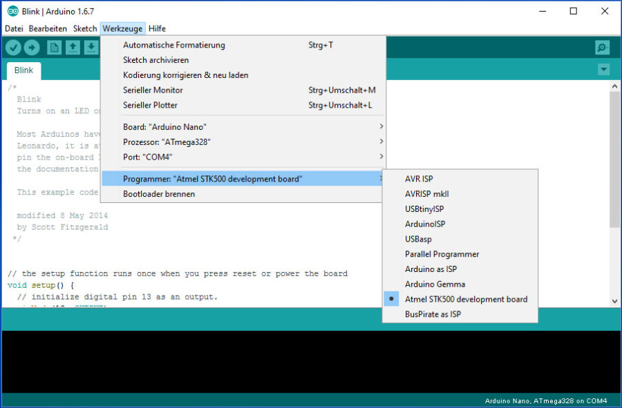 ISP-Programmer für Arduino,Bascom und Atmel-Studio in Windows 10