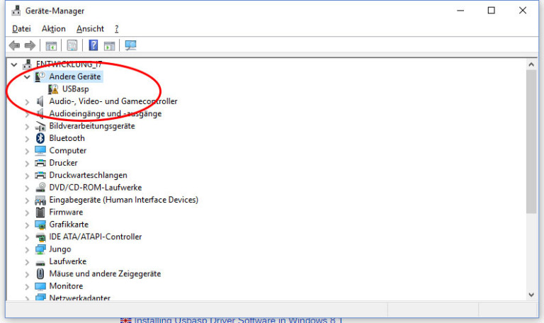 ISP-Programmer für Arduino,Bascom und Atmel-Studio in Windows 10