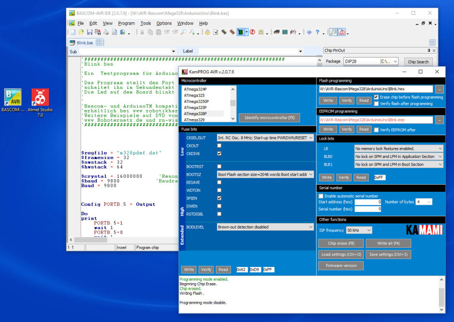 ISP-Programmer für Arduino,Bascom und Atmel-Studio in Windows 10