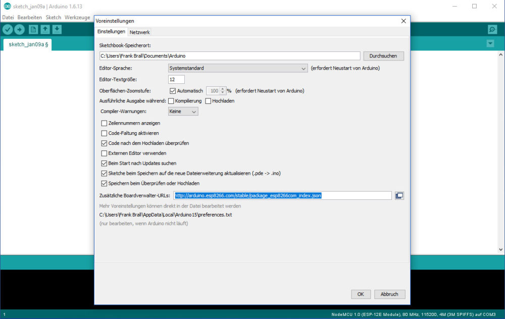 NodeMCU und ESP8266 - Einstieg in die Programmierung