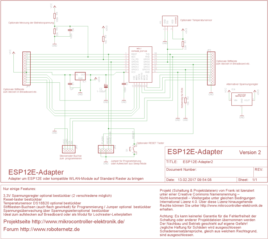 ESP12E-Tutorial und Beispielprojekte wie ESP12E-AdapterMikrocontroller ...