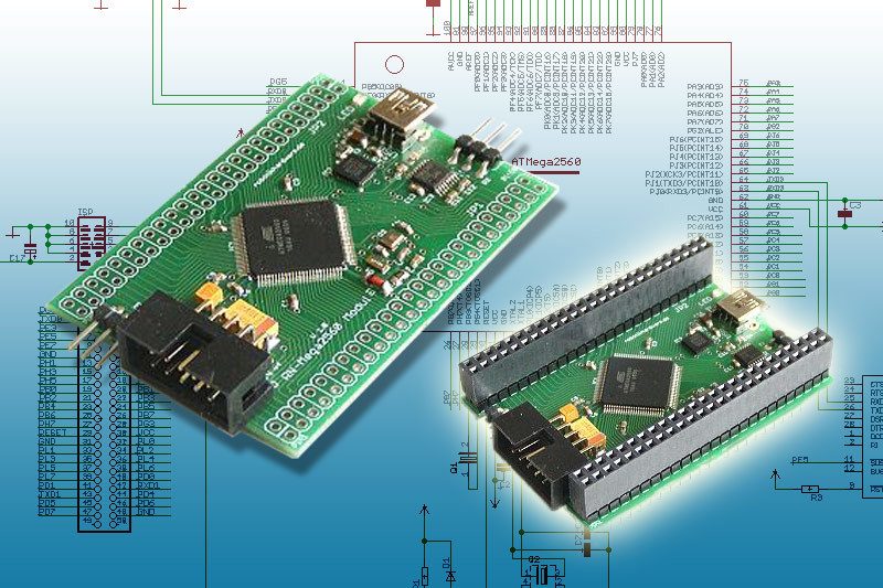 Kompaktes ATmega2560 Controllerboard mit USBMikrocontroller-Elektronik.de